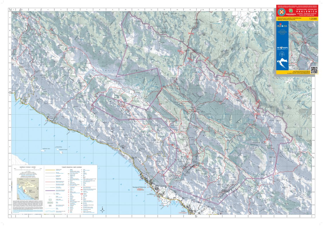 National park Paklenica Map by Croatian Mountain Rescue Service - HGSS ...
