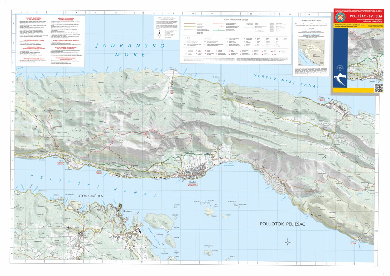 Poluotok Pelješac Map by Croatian Mountain Rescue Service - HGSS ...