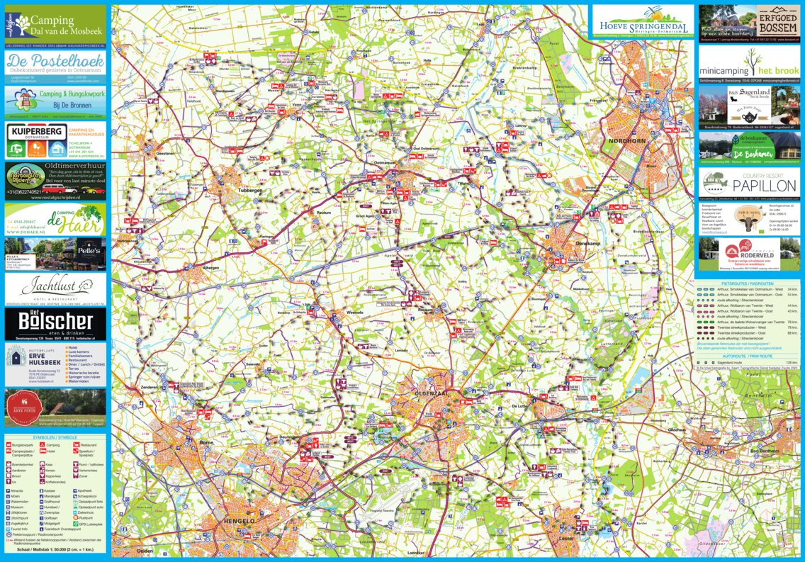 Arthuur routes fietsknooppuntenkaart Twente 2023 route App Map by De ...