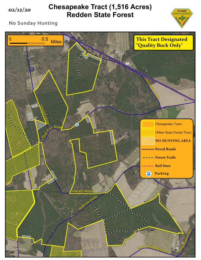Delaware Forest Serv, Redden State Forest, Chesapeake tract Map by ...