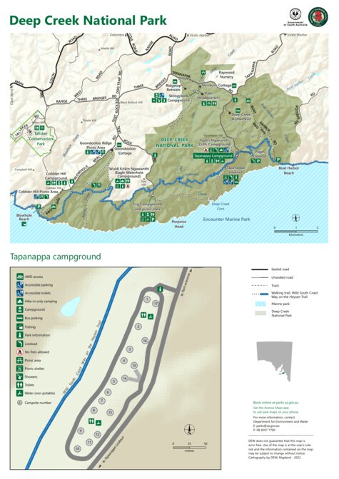 Deep Creek National Park - Tapanappa Campground Map by Department for ...