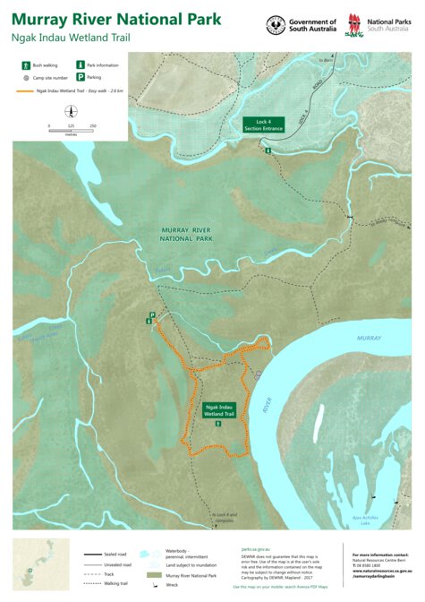 Murray River National Park - Ngak Indau Walking Trail Map by Department ...