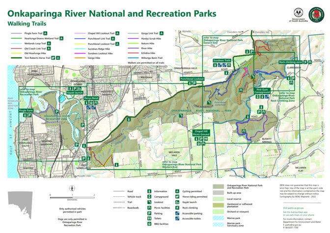 Onkaparinga River National Park & Recreation Park Map by Department for ...