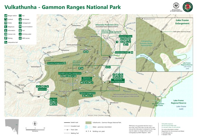 Vulkathunha Gammon Ranges National Park Map 1 by Department for ...