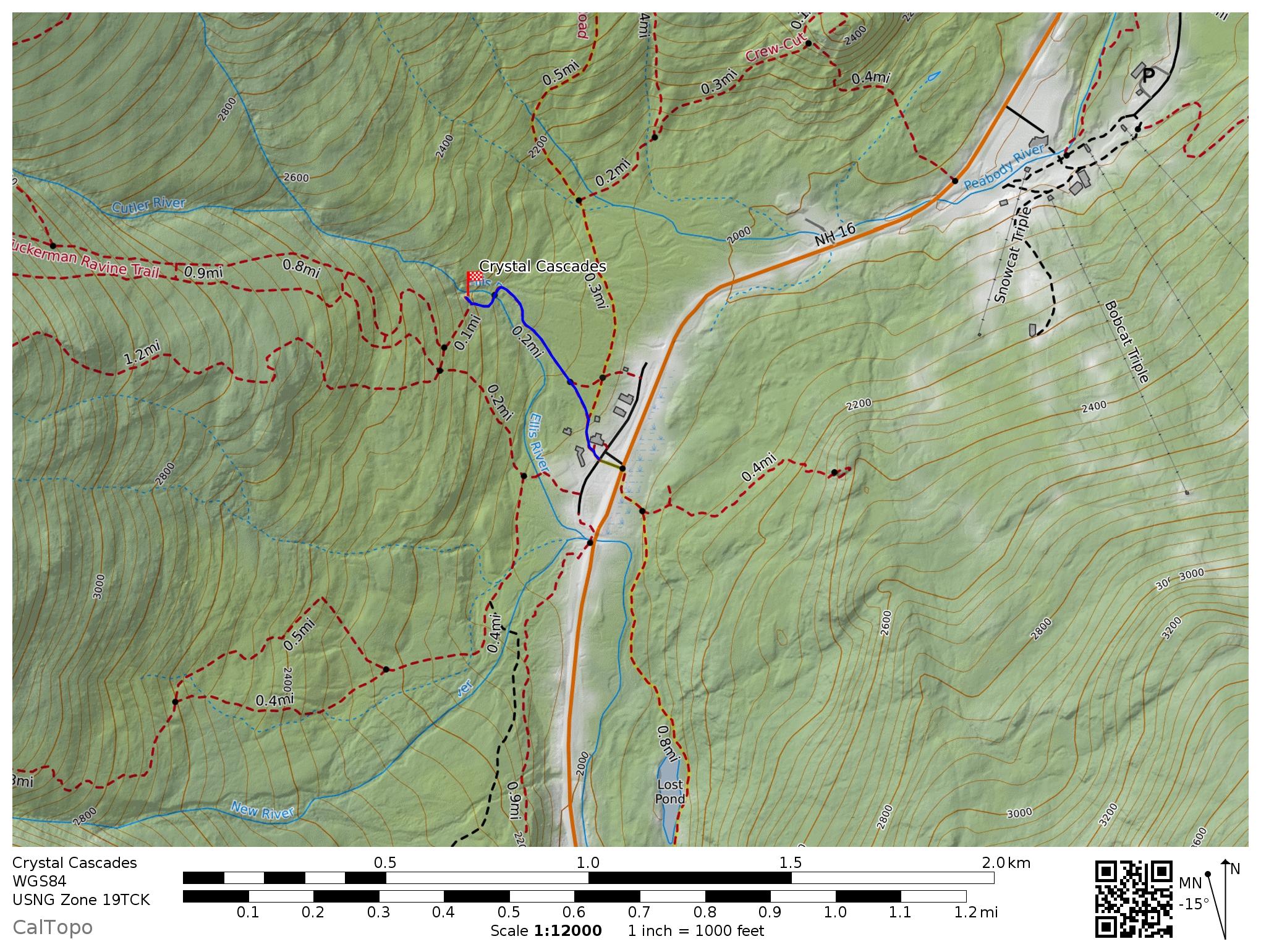 Crystal Cascades Map by Effortless Adventure LLC | Avenza Maps