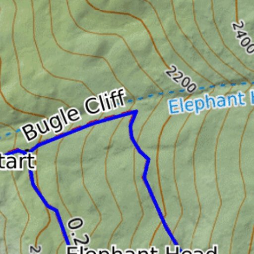 Elephant Head and Bugle Cliff Map by Effortless Adventure LLC | Avenza Maps
