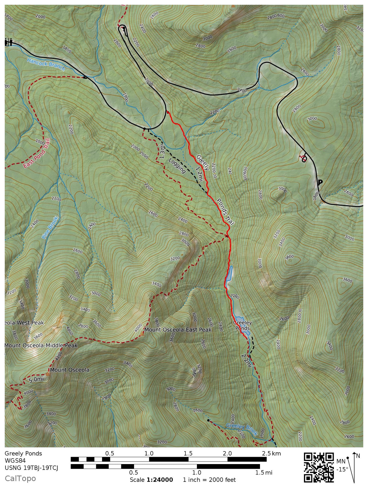 Greely Pond Trail Map by Effortless Adventure LLC | Avenza Maps