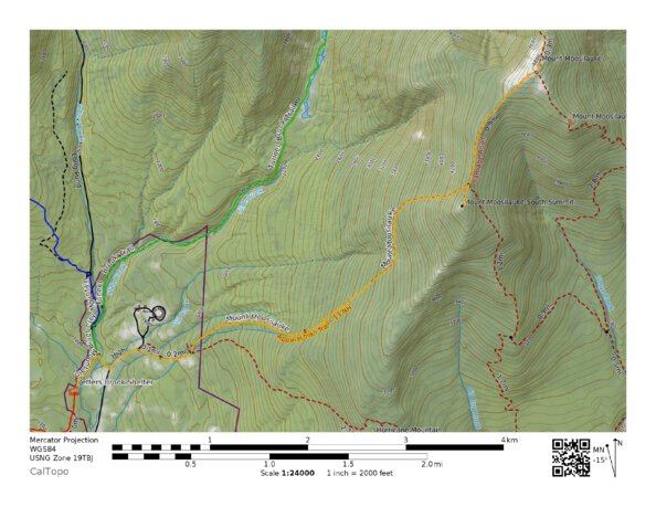 Mount Moosilauke via Glencliff Trail Map by Effortless Adventure LLC ...