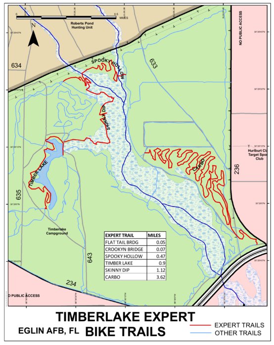 Eglin AFB Timberlake Expert Bike Trails Map by Eglin Air Force Base ...