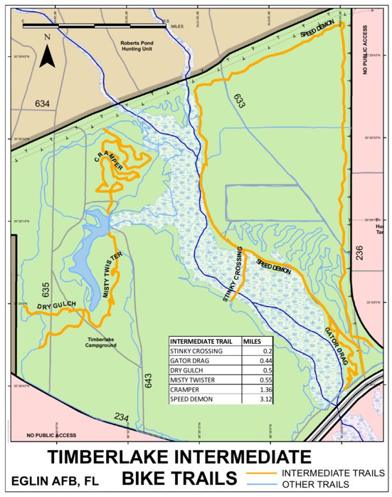 Eglin AFB Timberlake Intermediate Bike Trails Map by Eglin Air Force ...