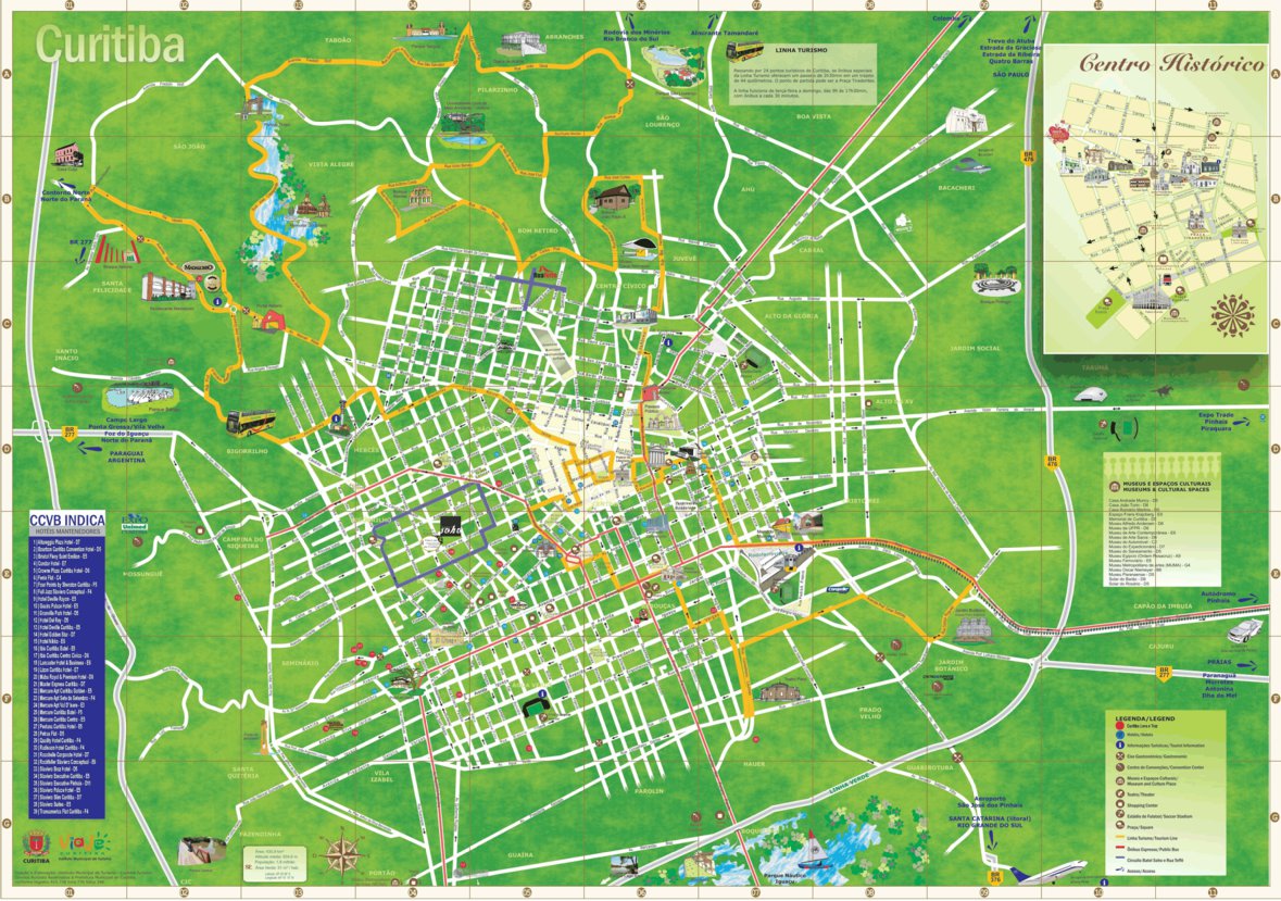Curitiba - PR - Brazil Tourist Map by ENGESAT | Avenza Maps