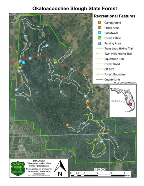 Okaloacoochee Slough State Forest, Felda FL Map by Florida Forest ...