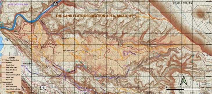 Sand Flats Recreation Area Map by Freethey's non-existent company ...