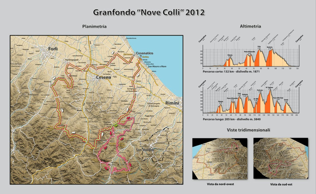 GranFondo "Nove Colli" 2012 Map by GEOgrafica di Marco Gualdrini ...