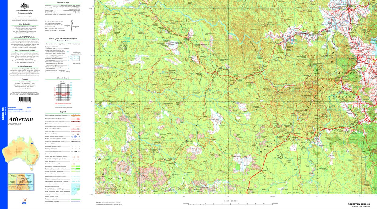 Atherton SE55 - 05 Map by Geoscience Australia | Avenza Maps