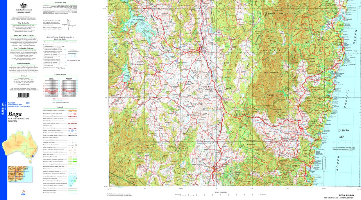 Bega SJ55 - 04 Map by Geoscience Australia | Avenza Maps