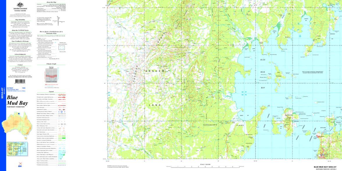 Blue Mud Bay SD53 - 07 Map by Geoscience Australia | Avenza Maps