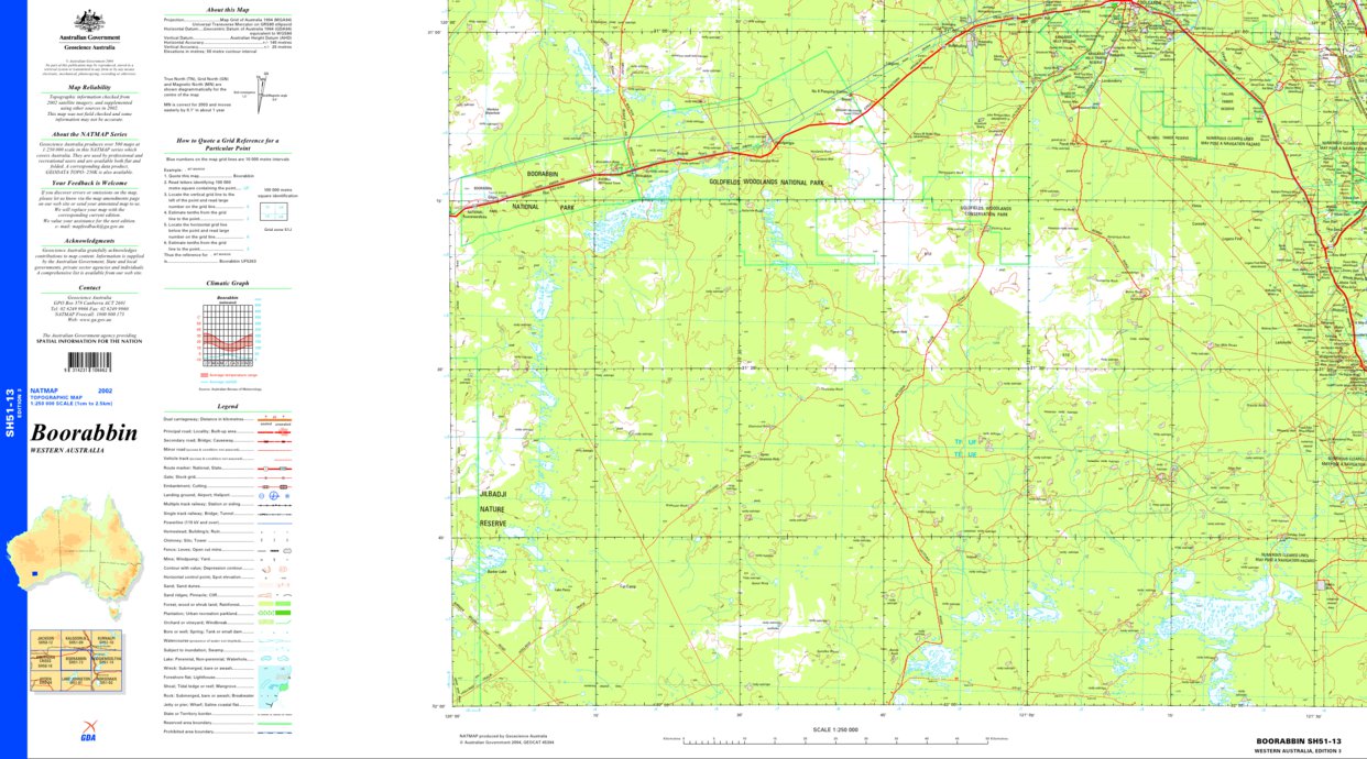 Boorabbin SH51 - 13 Map by Geoscience Australia | Avenza Maps
