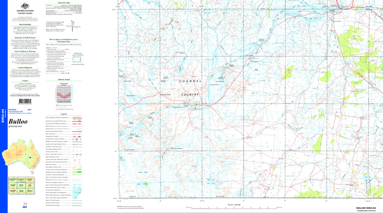 Bulloo SH54 - 04 Map by Geoscience Australia | Avenza Maps