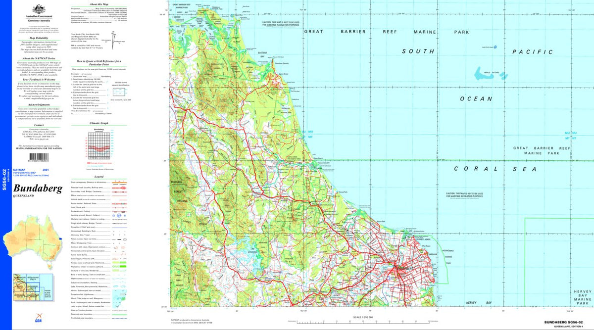 Bundaberg SG56 - 02 Map by Geoscience Australia | Avenza Maps