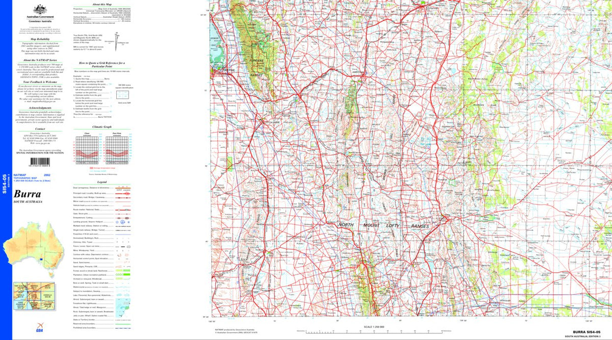 Burra SI54 - 05 Map by Geoscience Australia | Avenza Maps