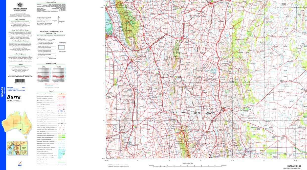 Burra SI54 - 05 Map by Geoscience Australia | Avenza Maps