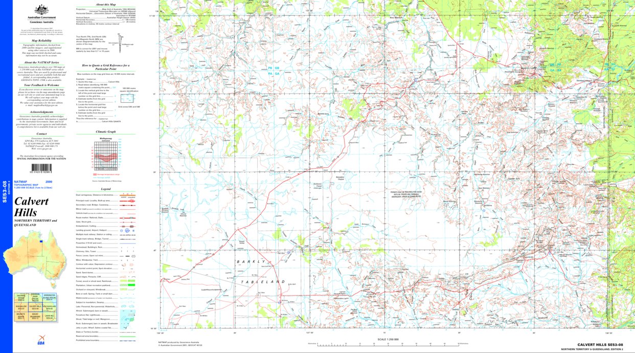 Calvert Hills SE53 - 08 Map by Geoscience Australia | Avenza Maps