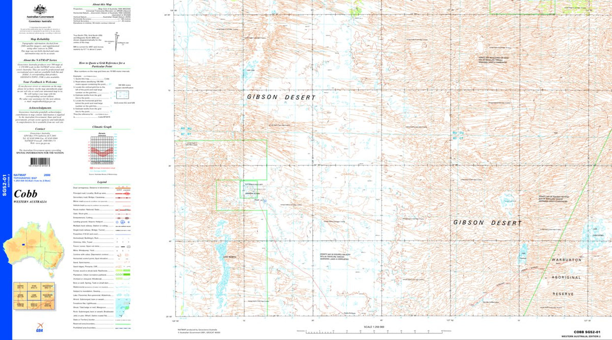 Cobb SG52 - 01 Map by Geoscience Australia | Avenza Maps