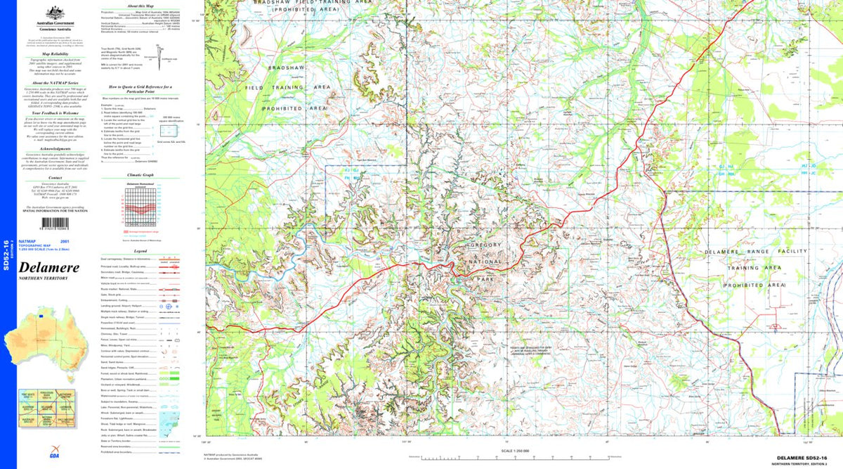 Delamere SD52 - 16 Map by Geoscience Australia | Avenza Maps