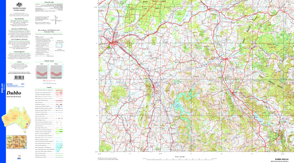 Dubbo SI55 - 04 Map by Geoscience Australia | Avenza Maps