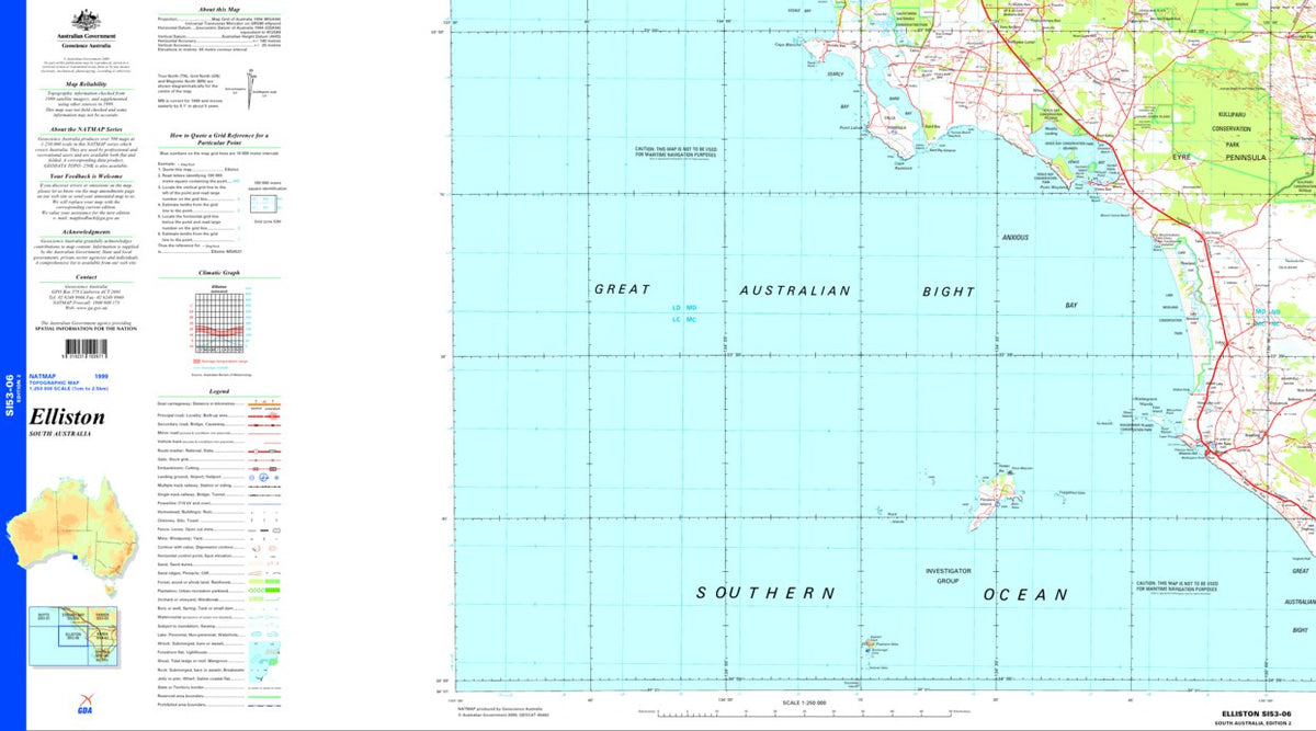 Elliston SI53 - 06 Map by Geoscience Australia | Avenza Maps