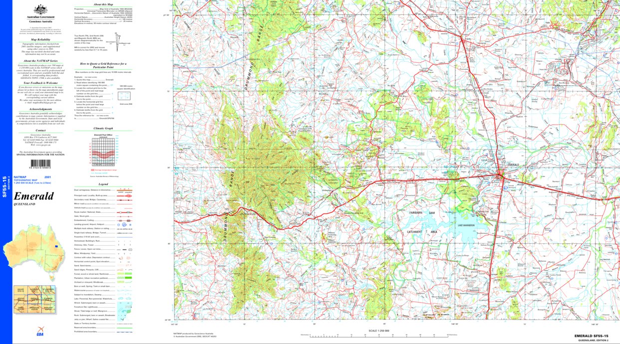 Emerald SF55 - 15 Map by Geoscience Australia | Avenza Maps