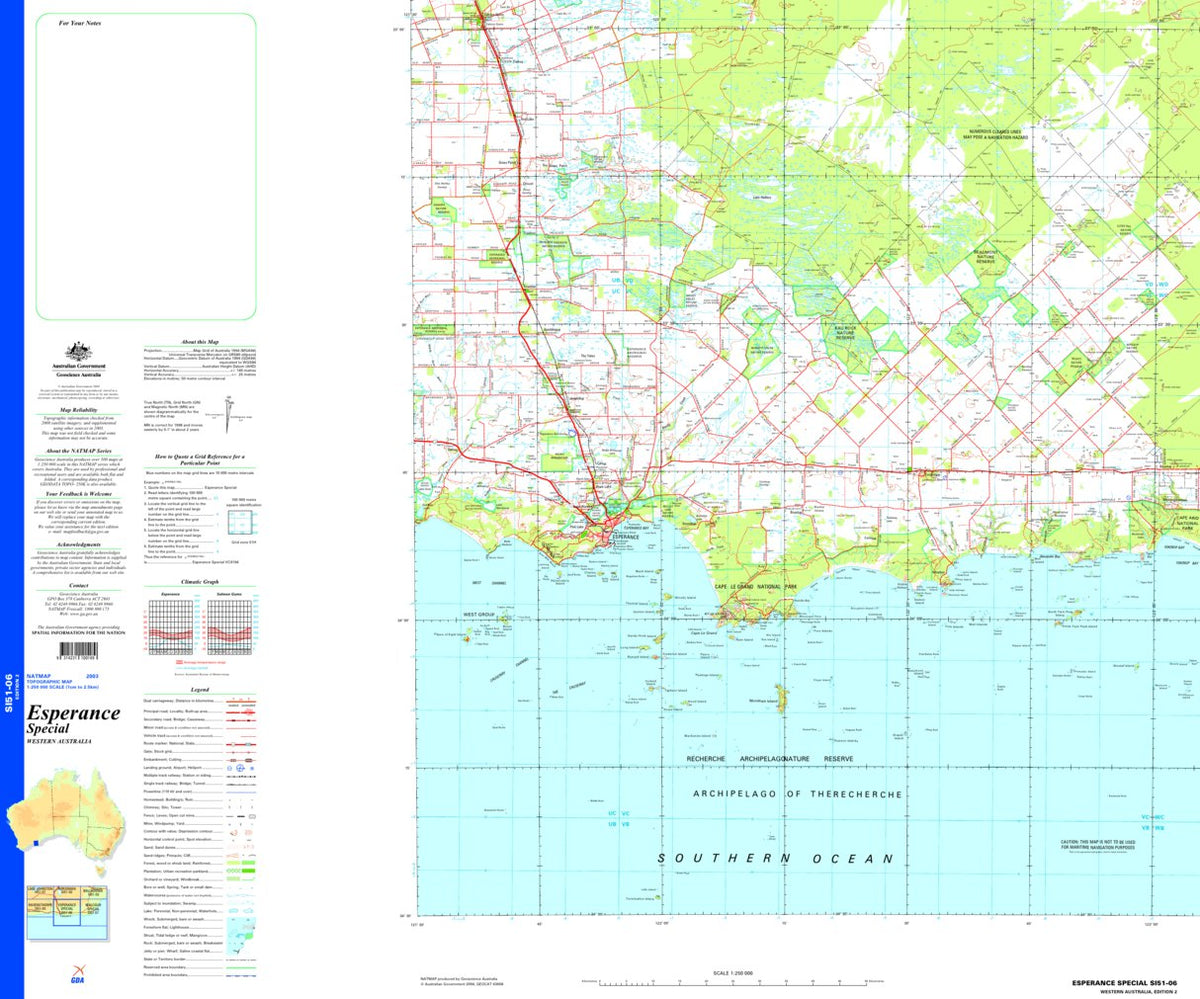 Esperance Special SI51 - 06 Map by Geoscience Australia | Avenza Maps