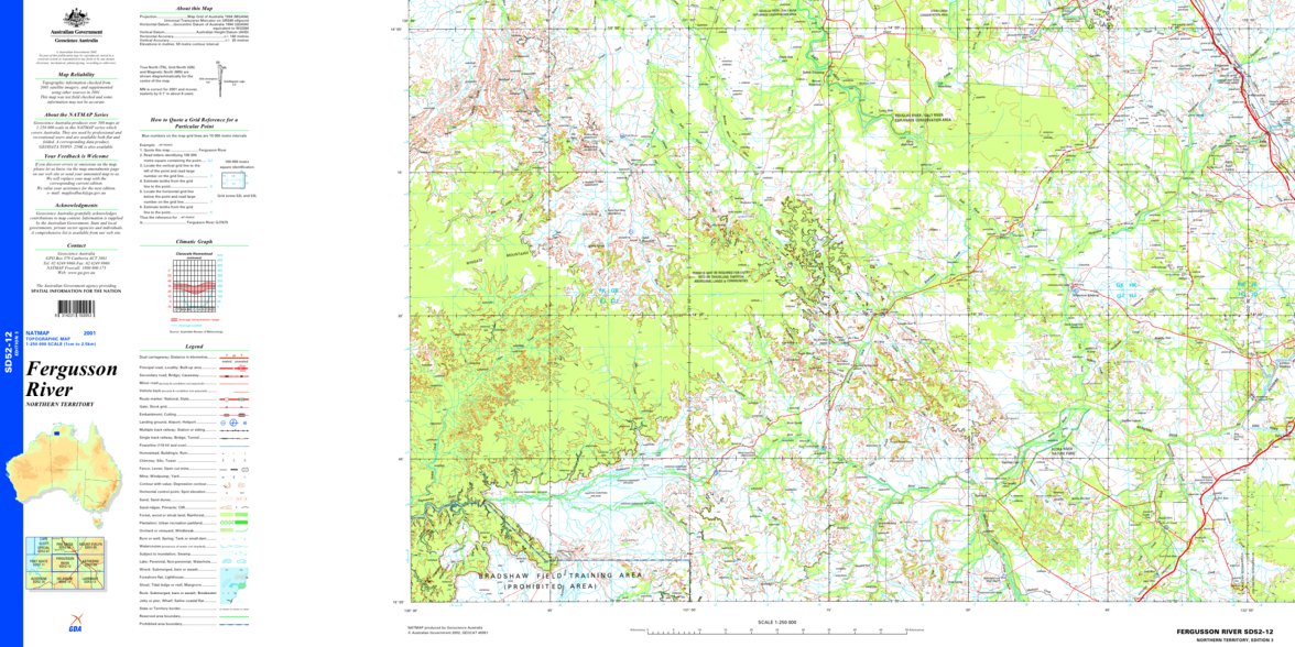Fergusson River SD52 - 12 Map by Geoscience Australia | Avenza Maps