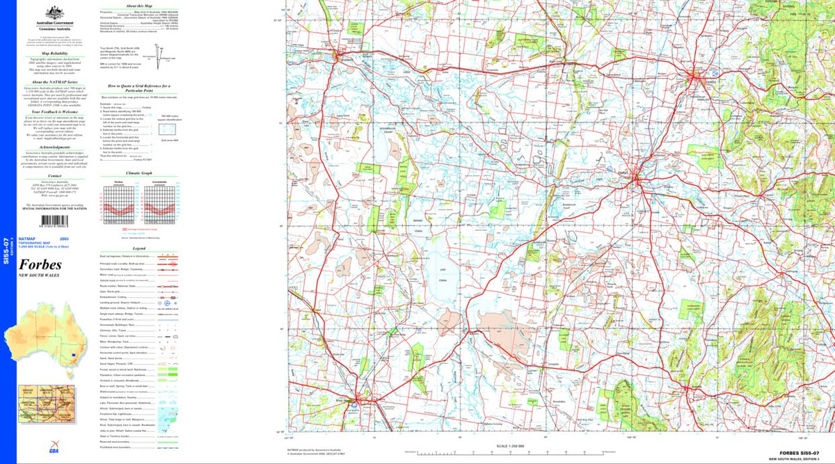 Forbes SI55 - 07 Map by Geoscience Australia | Avenza Maps