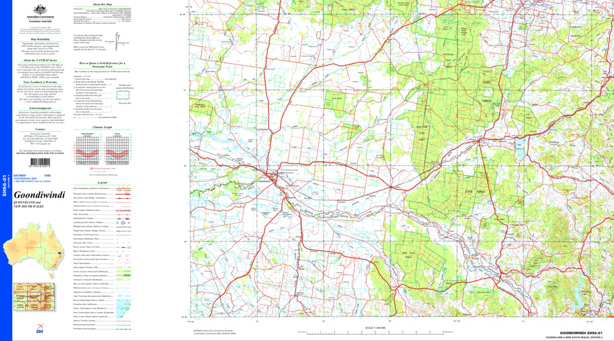 Goondiwindi SH56 - 01 Map by Geoscience Australia | Avenza Maps
