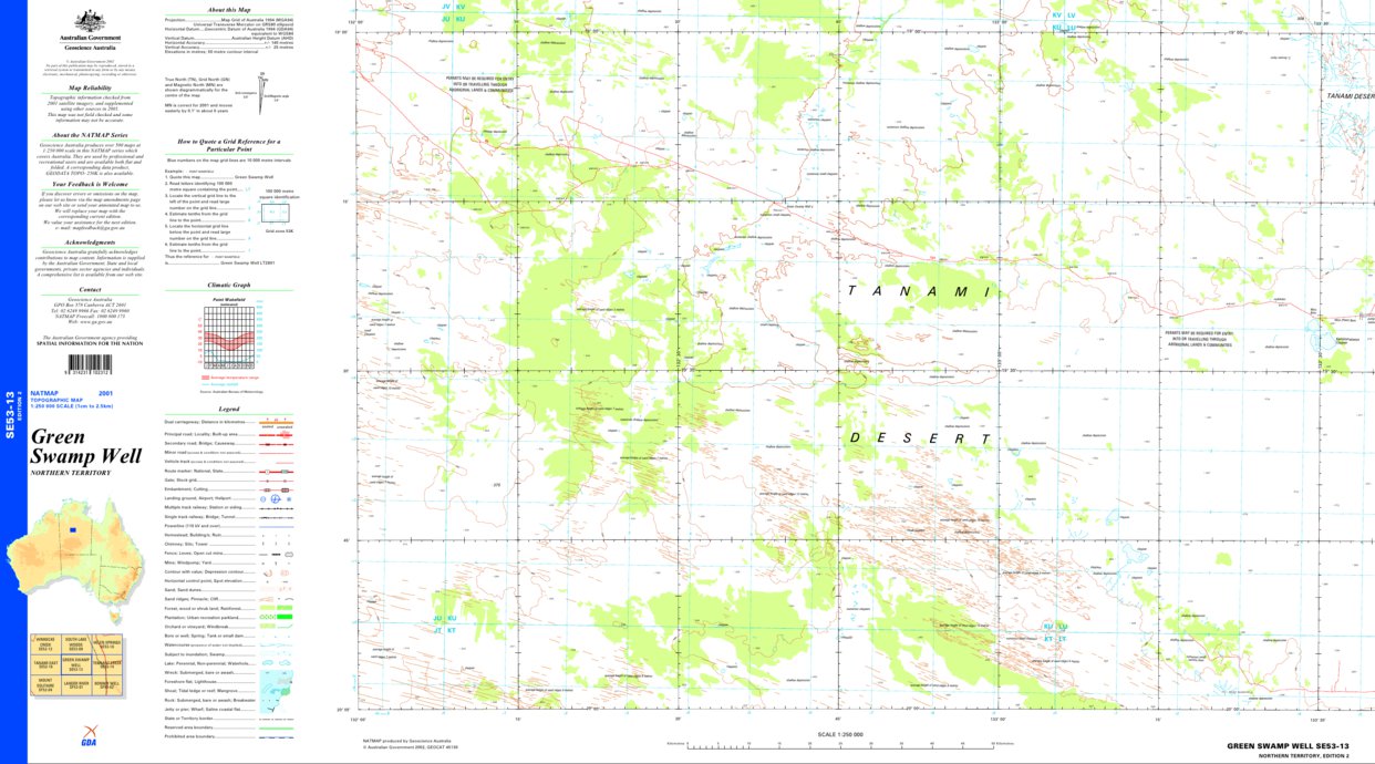 Green Swamp Well SE53 - 13 Map by Geoscience Australia | Avenza Maps