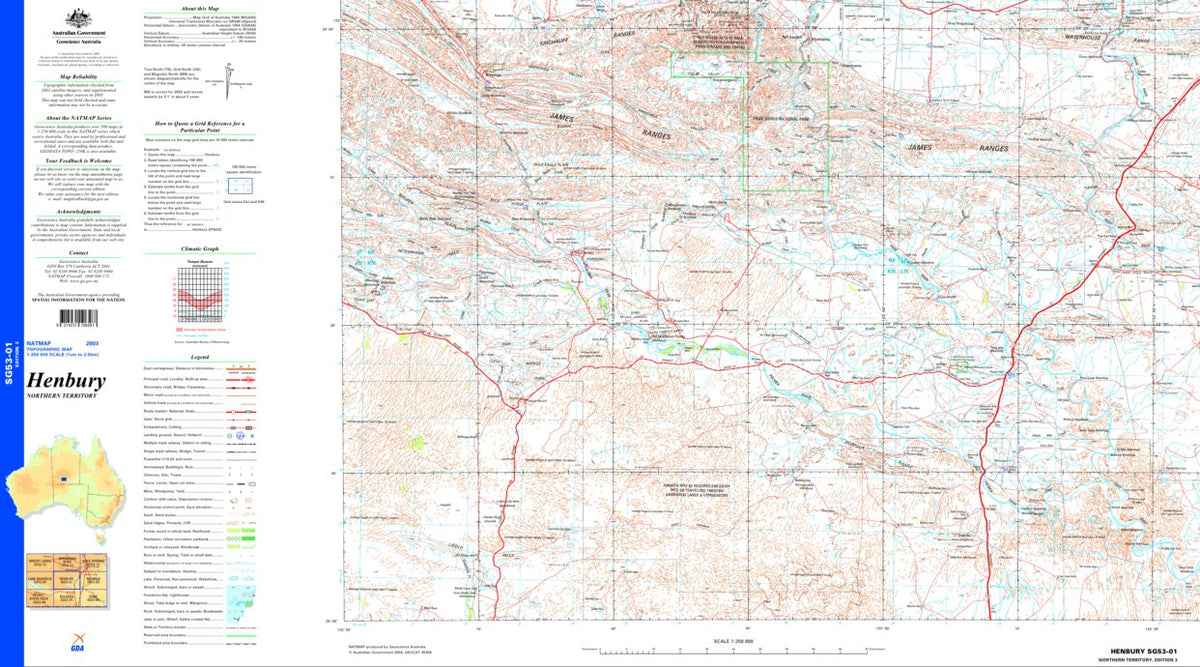 Henbury SG53 - 01 Map by Geoscience Australia | Avenza Maps