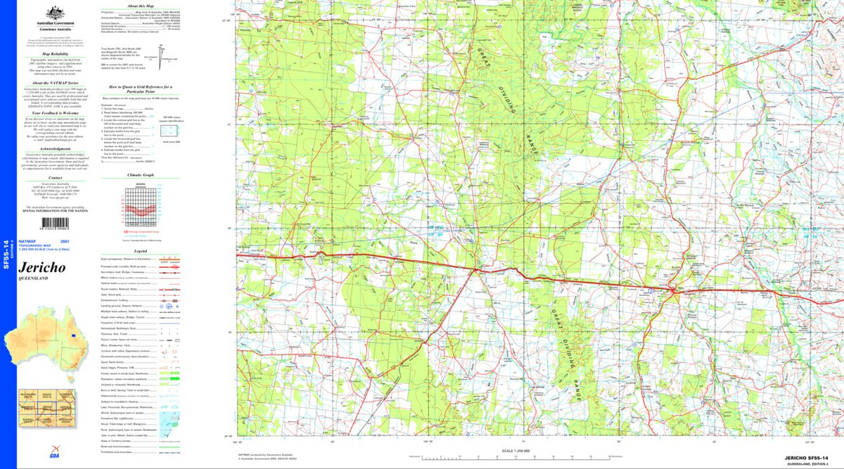Jericho SF55 - 14 Map by Geoscience Australia | Avenza Maps