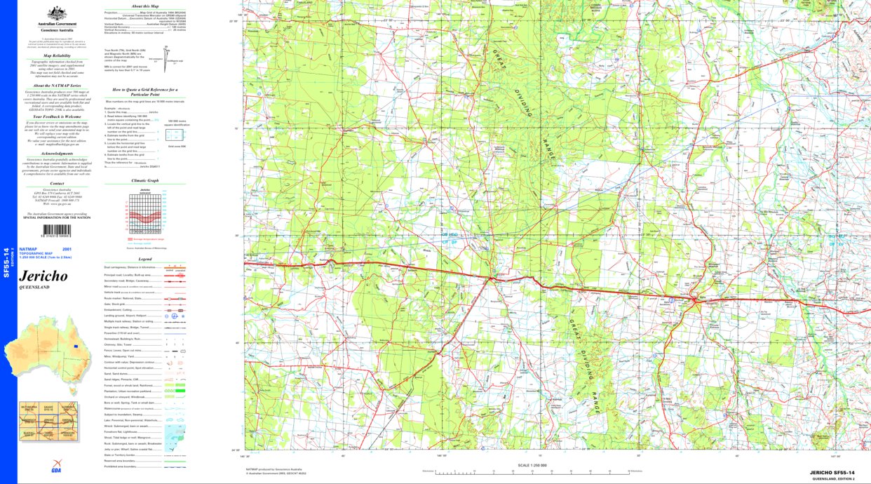 Jericho SF55 - 14 Map by Geoscience Australia | Avenza Maps