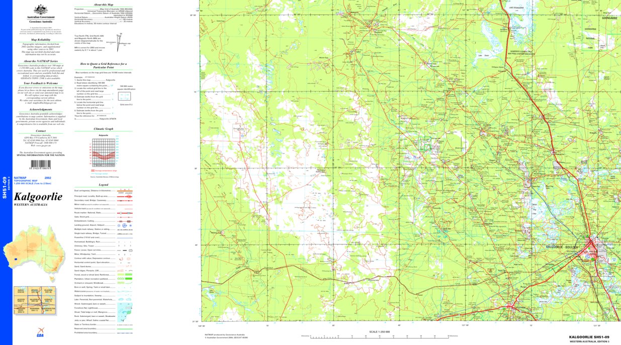 Kalgoorlie SH51 - 09 Map by Geoscience Australia | Avenza Maps
