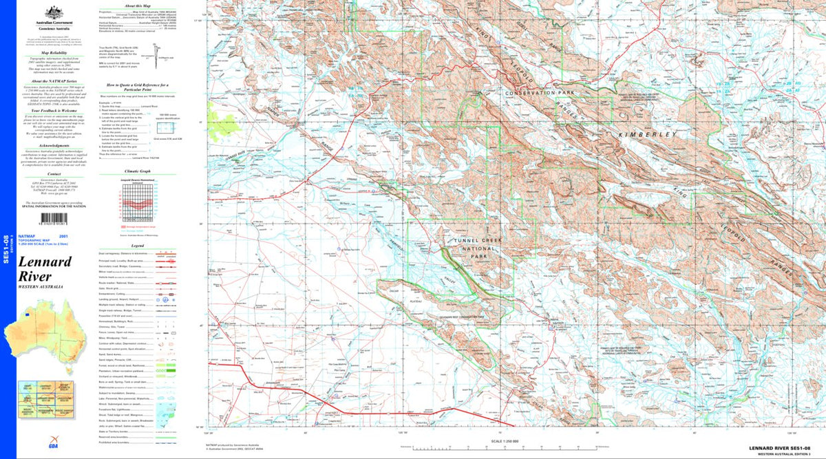 Lennard River SE51 - 08 Map by Geoscience Australia | Avenza Maps