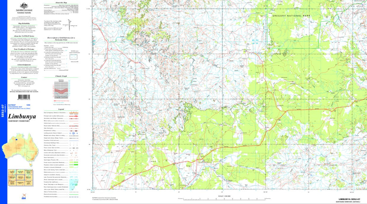 Limbunya SE52 - 07 Map by Geoscience Australia | Avenza Maps