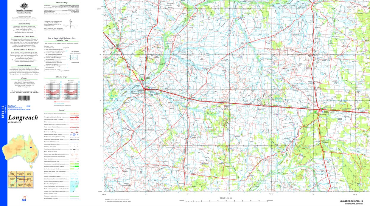 Longreach SF55 - 13 Map by Geoscience Australia | Avenza Maps