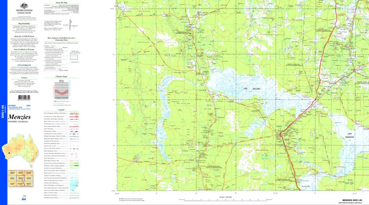 Menzies SH51 - 05 Map by Geoscience Australia | Avenza Maps