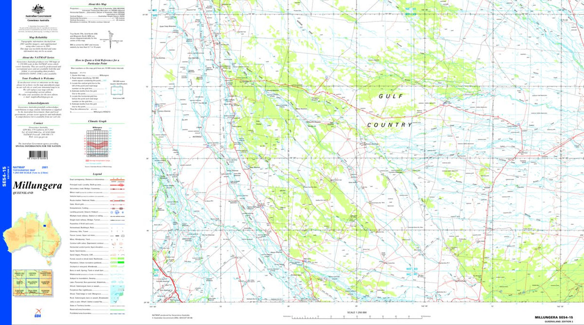 Millungera SE54 - 15 Map by Geoscience Australia | Avenza Maps