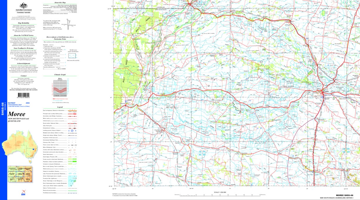 Moree SH55 - 08 Map by Geoscience Australia | Avenza Maps