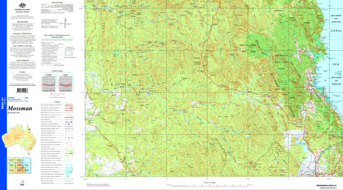 Mossman SE55 - 01 Map by Geoscience Australia | Avenza Maps