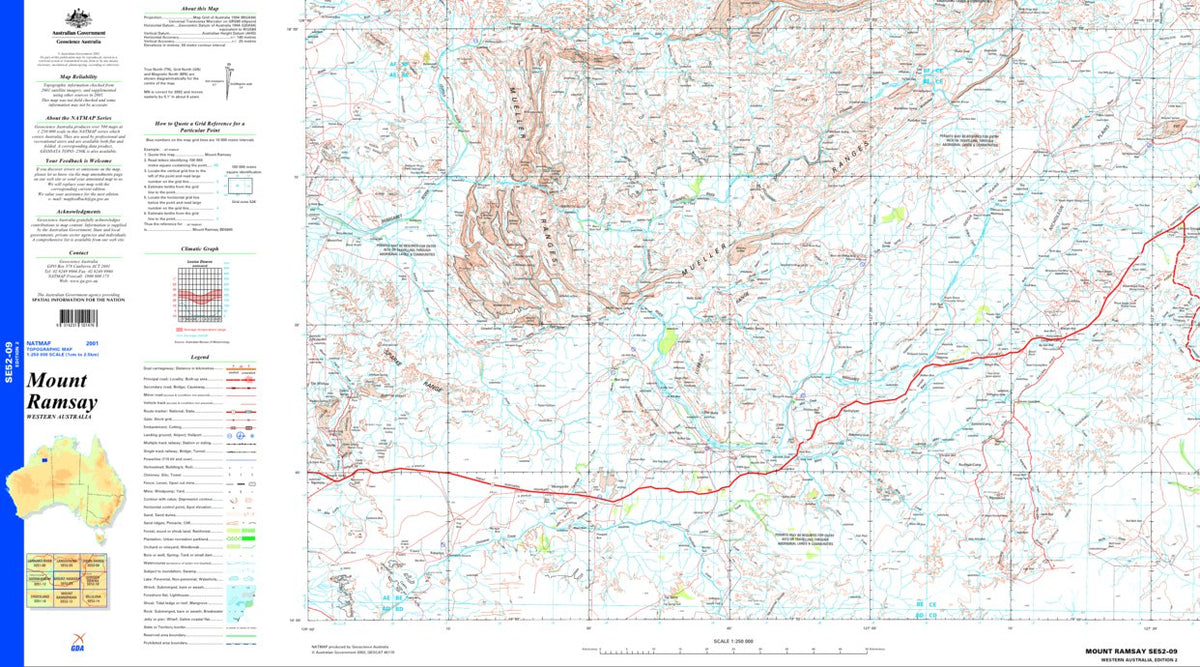 Mount Ramsay SE52 - 09 Map by Geoscience Australia | Avenza Maps