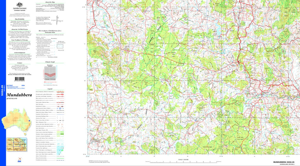 Mundubbera SG56 - 05 Map by Geoscience Australia | Avenza Maps